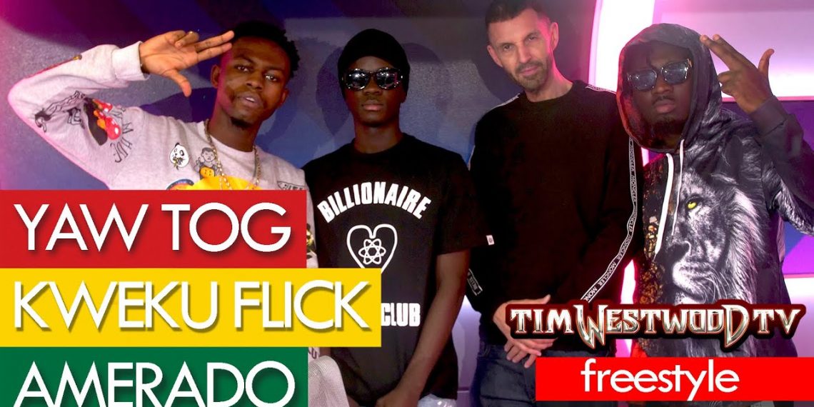 Download MP3: Amerado, Yaw Tog & Kweku Flick's Freestyle At Tim WestWood TV